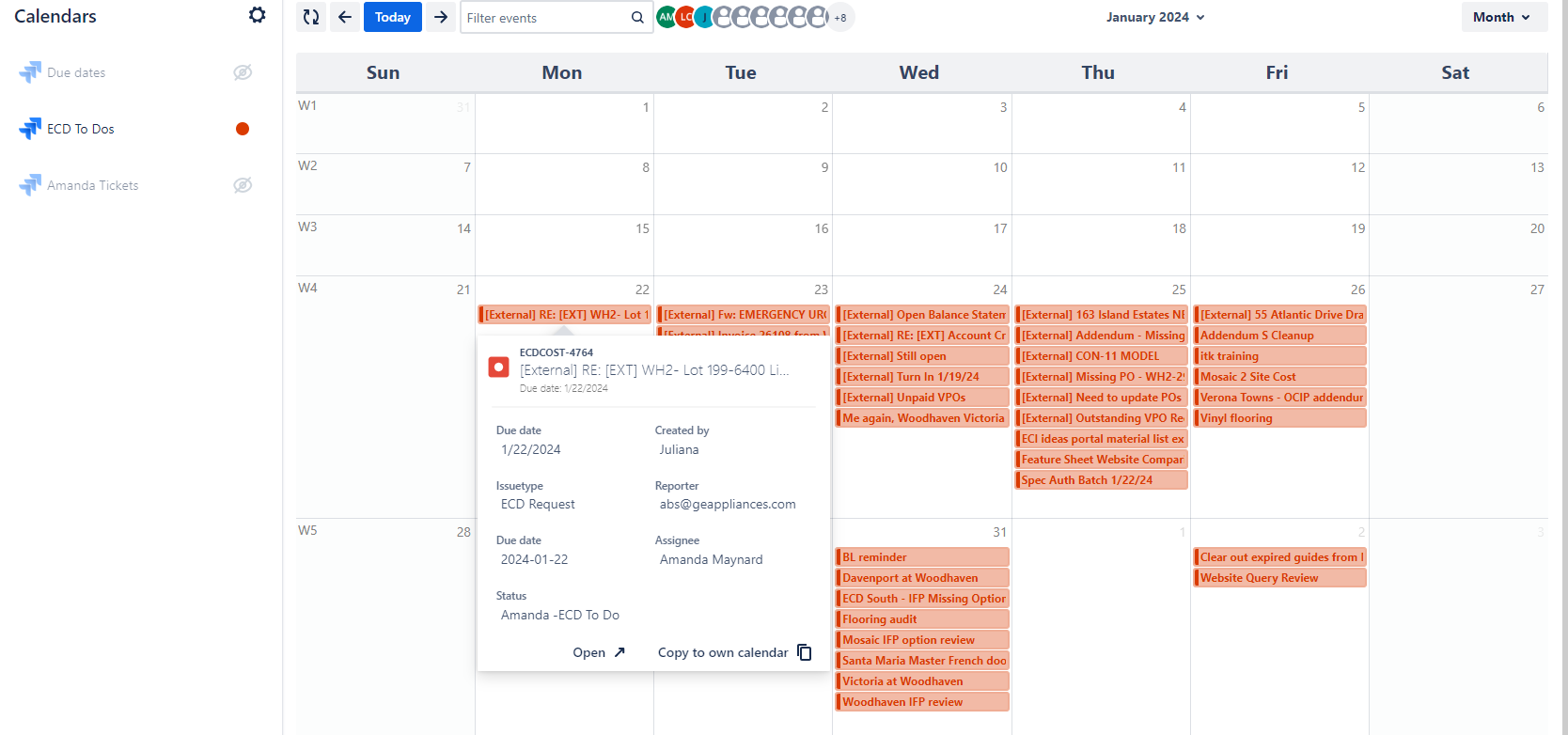 Managing Calendar View on Team Managed Service Pro...