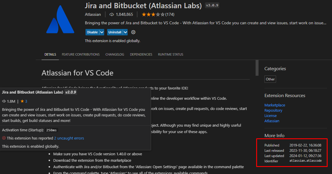 Error using Jira and Bitbucket (Atlassian Labs) on...