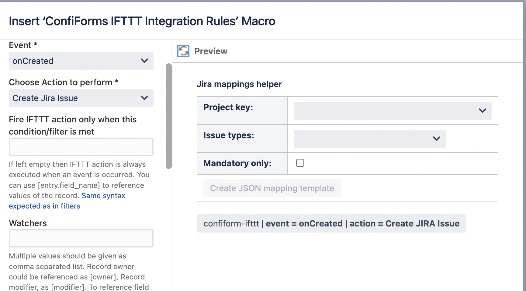 Name of a jira field from confiform