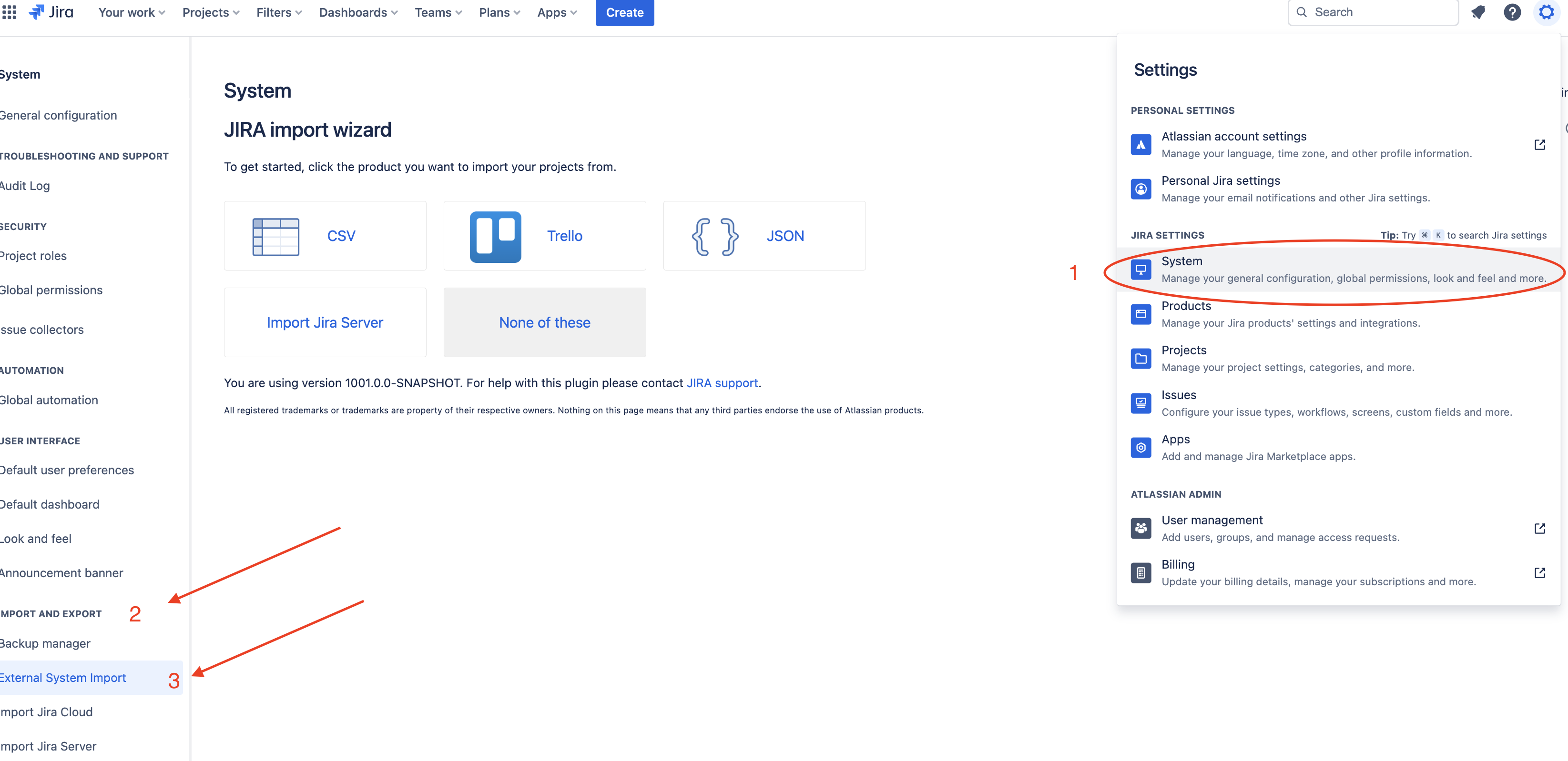 Excel to Jira on local install of product