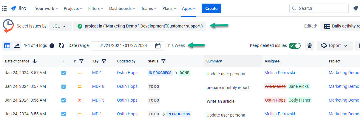 Jira - Weekly Project Update (Synopsis Report All ...