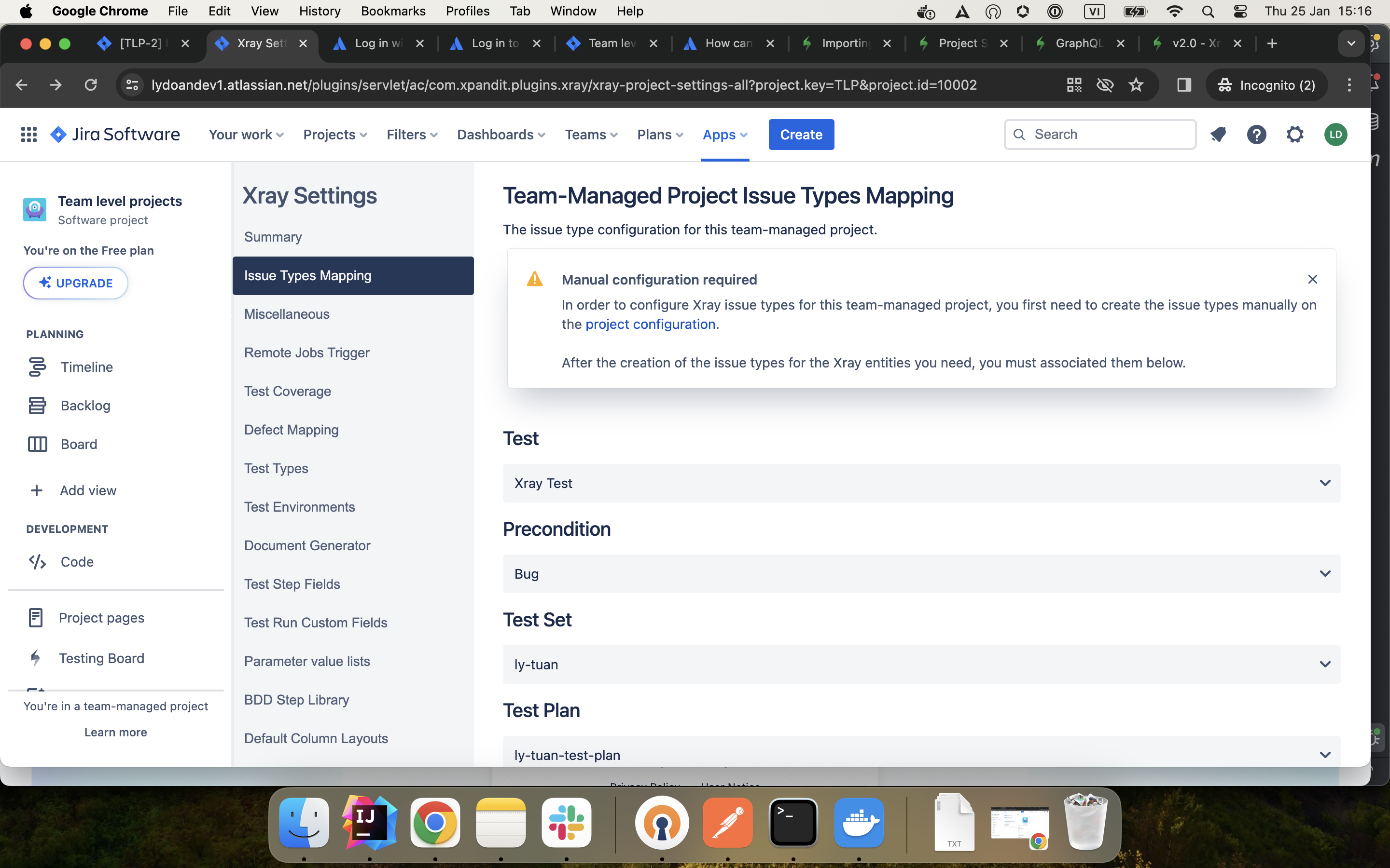 Xray issue types mapping