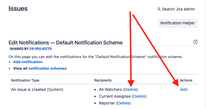 How do you edit internal notifications with free p...