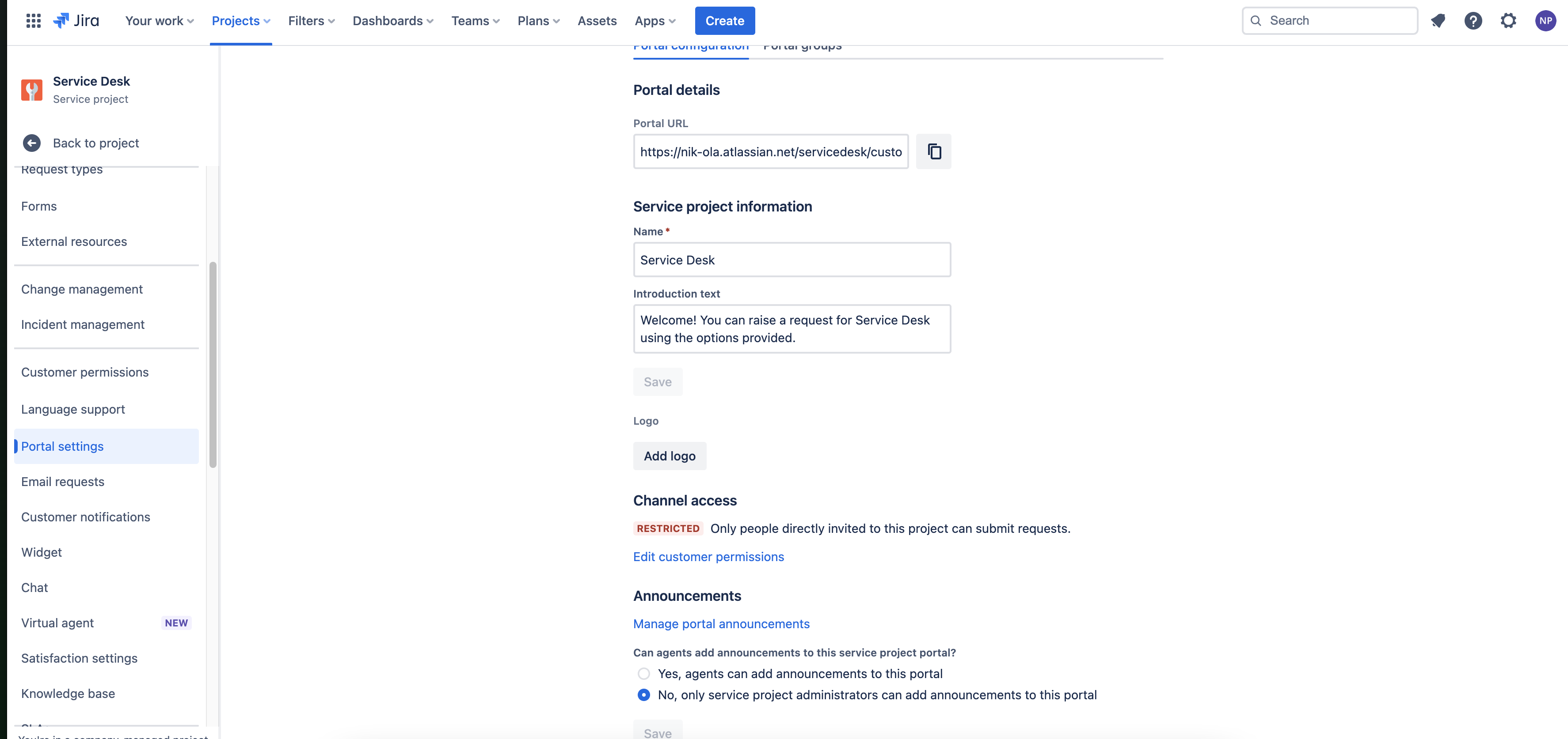 Solved: anonymous access to a project portal