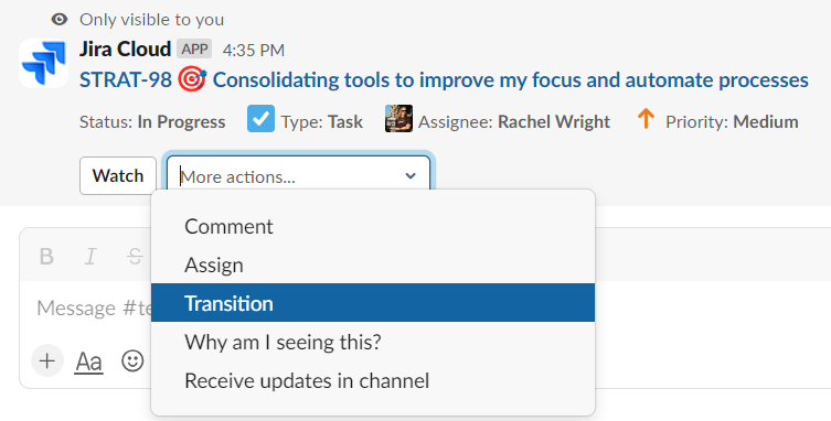 Connect Slack to Jira to Consolidate Notifications - Atlassian Community