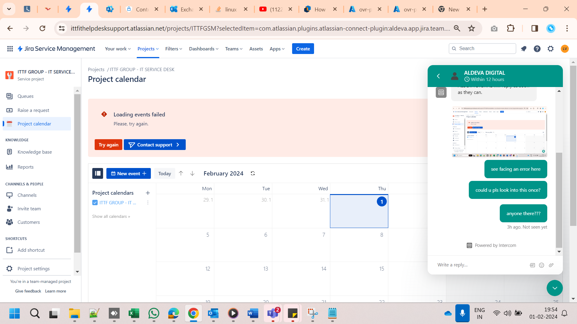 Facing issues with the Project calendar setup