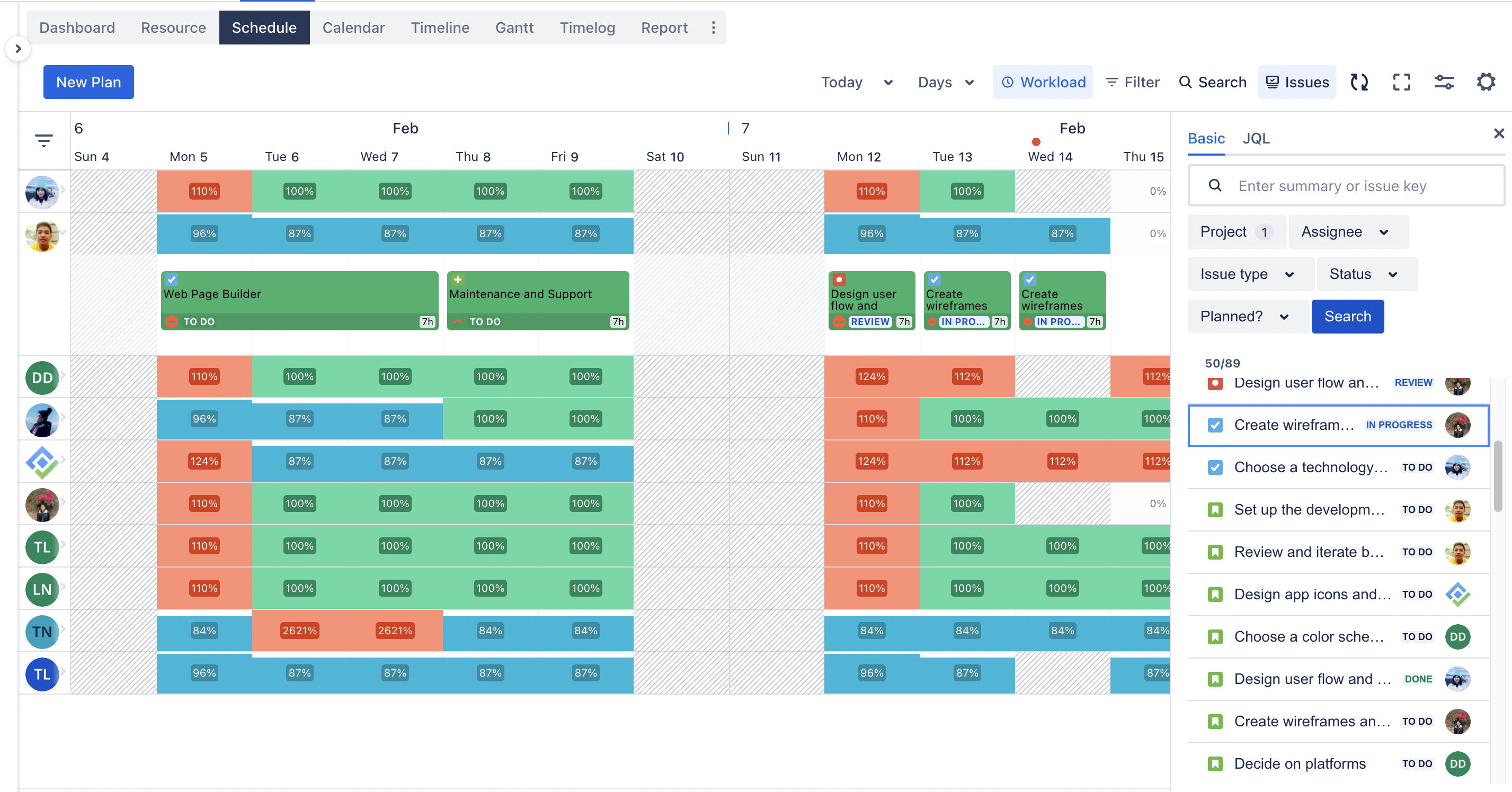 Project/Portfolio Calendar for Jira | TeamBoard ProScheduler's New Feature