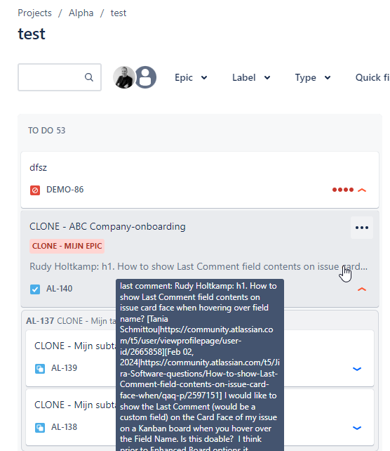 Solved: How to show Last Comment field contents on issue c...