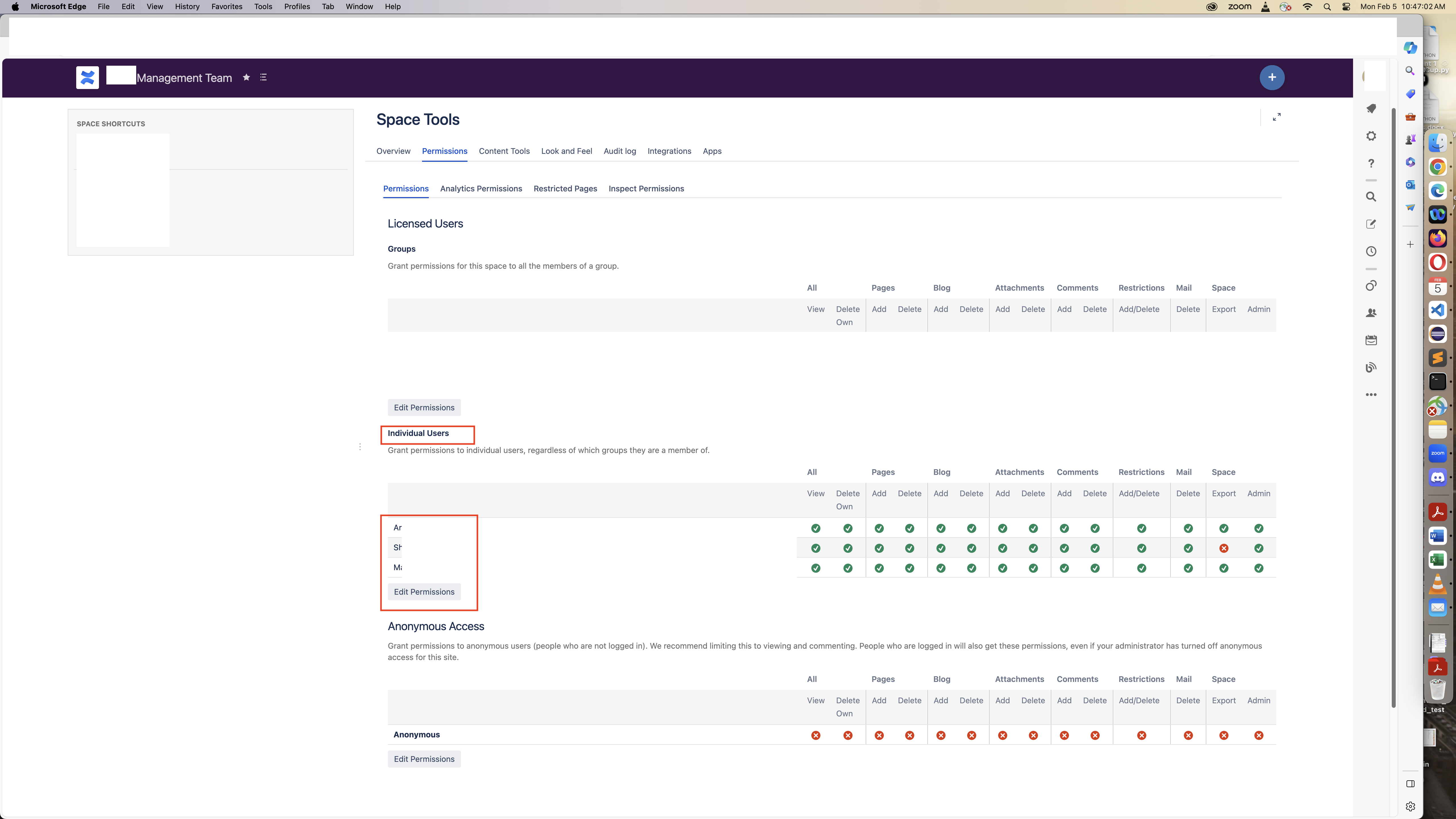 Remove User from Space Users