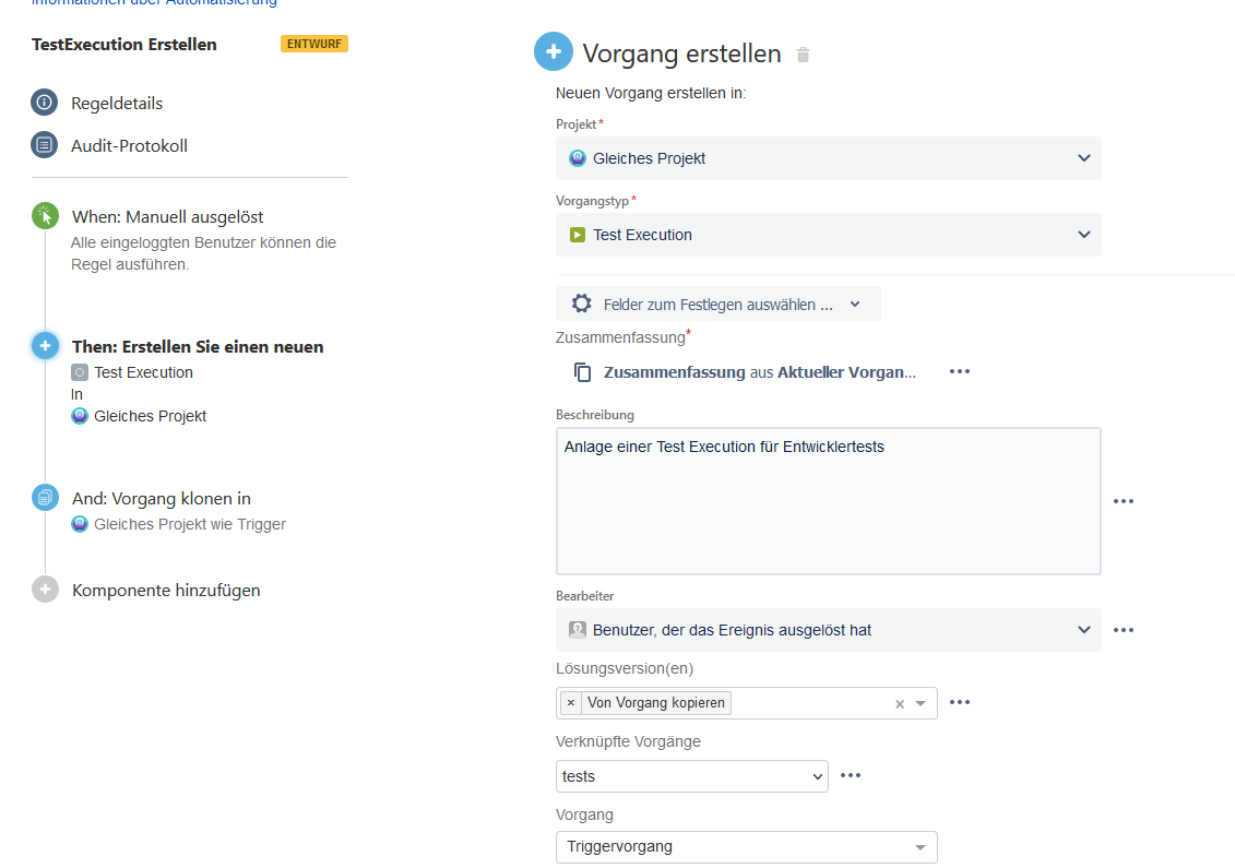 Create Xray test execution using existing tests(te...