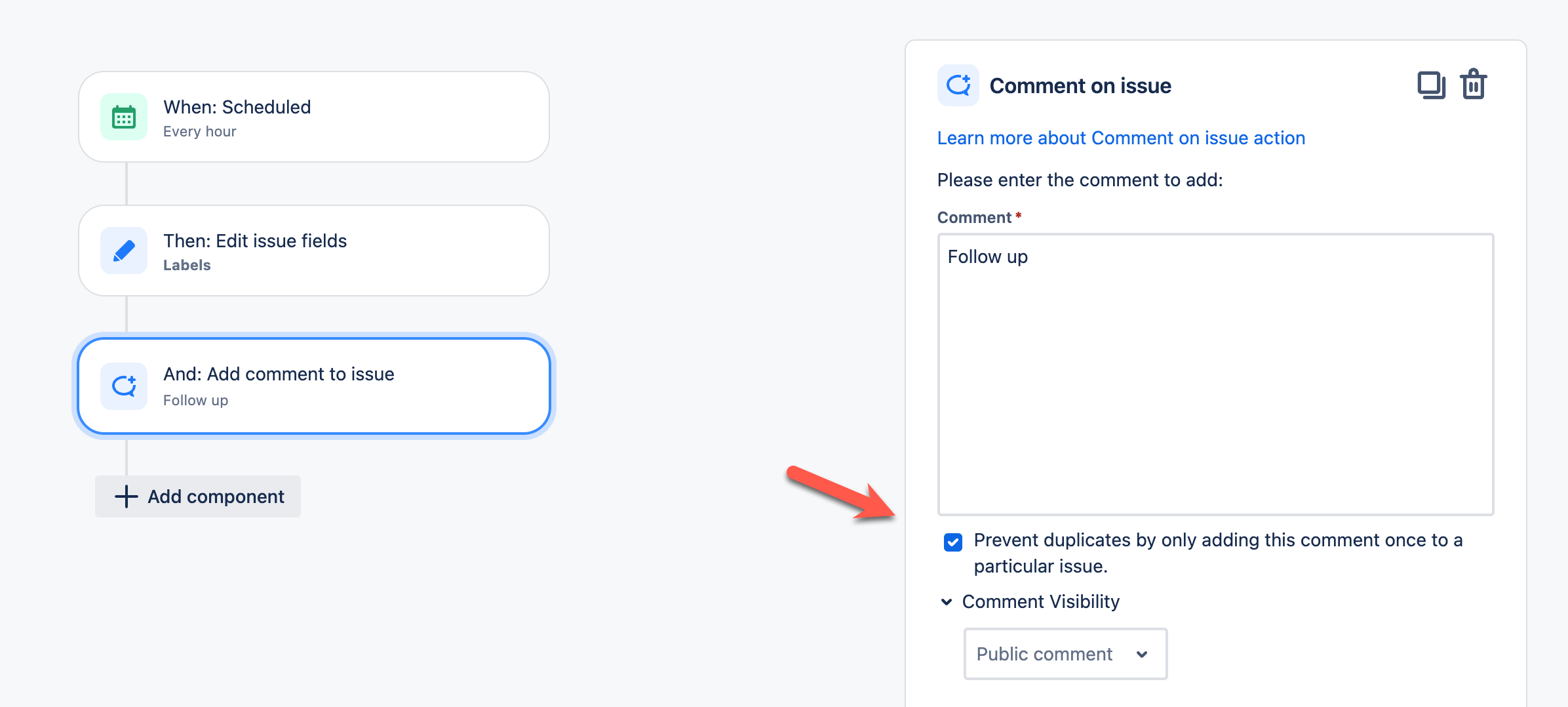 Automation Rule Not working to comment if issue in...