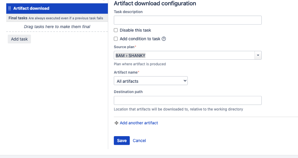 Artifact dependencies with YAML specs