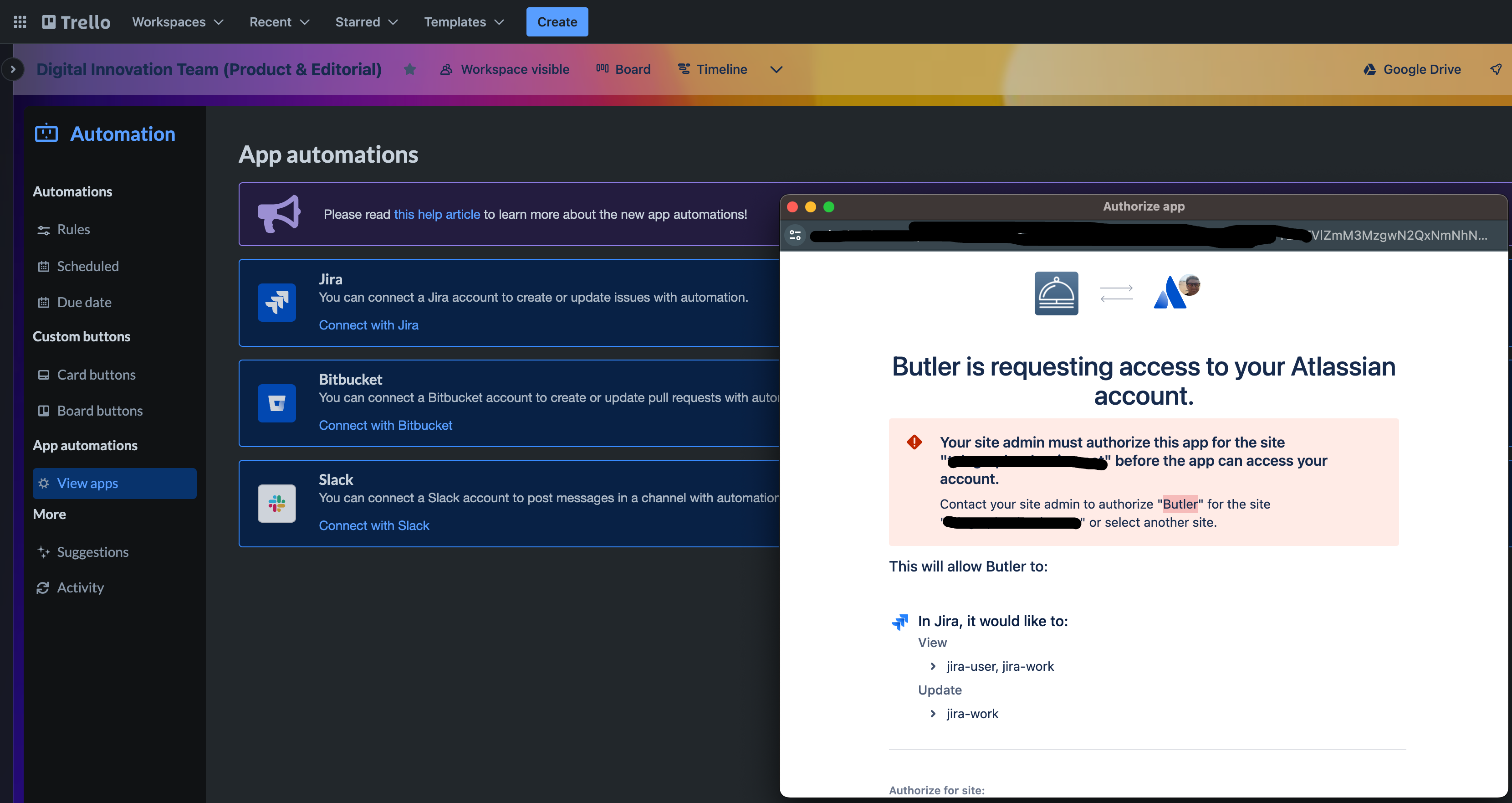 Integrate Trello Butler with Jira
