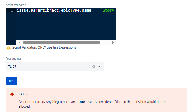 Script Runner Validator to check field value for