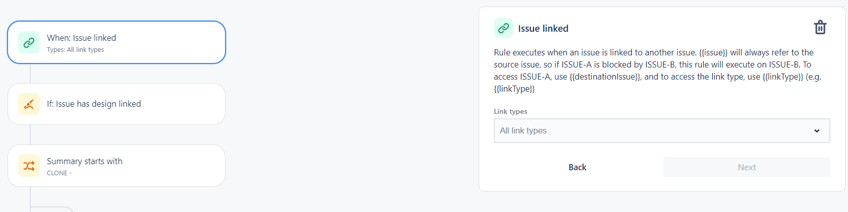 Solved: Automation trigger linked issue Solved: Automation trigger linked issue