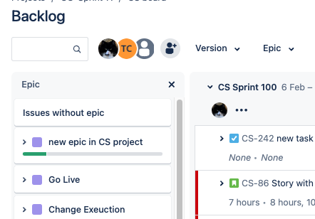 Display Epics in the Sprint they are Due