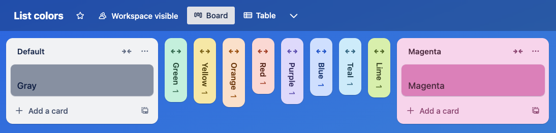List colors and collapsible lists are coming soon to Trello