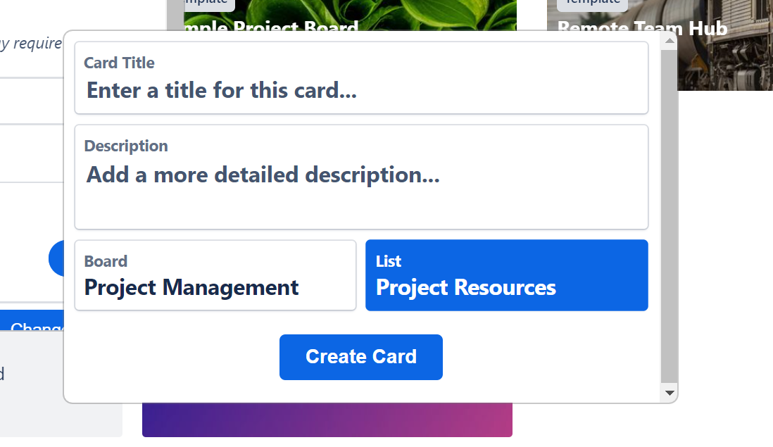 Add fields to the "Quick Add Shortcut" card creati...
