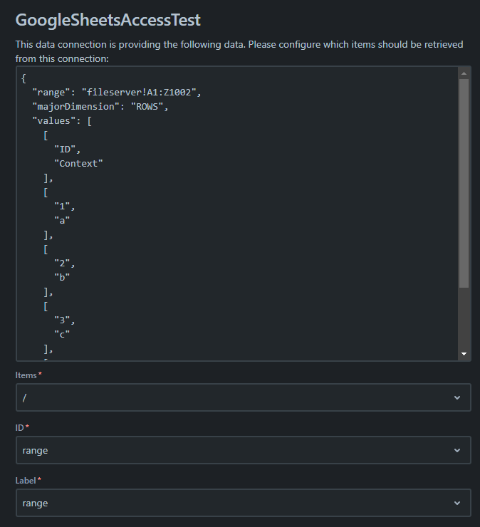 How to connect JSON data obtained from Google Shee...