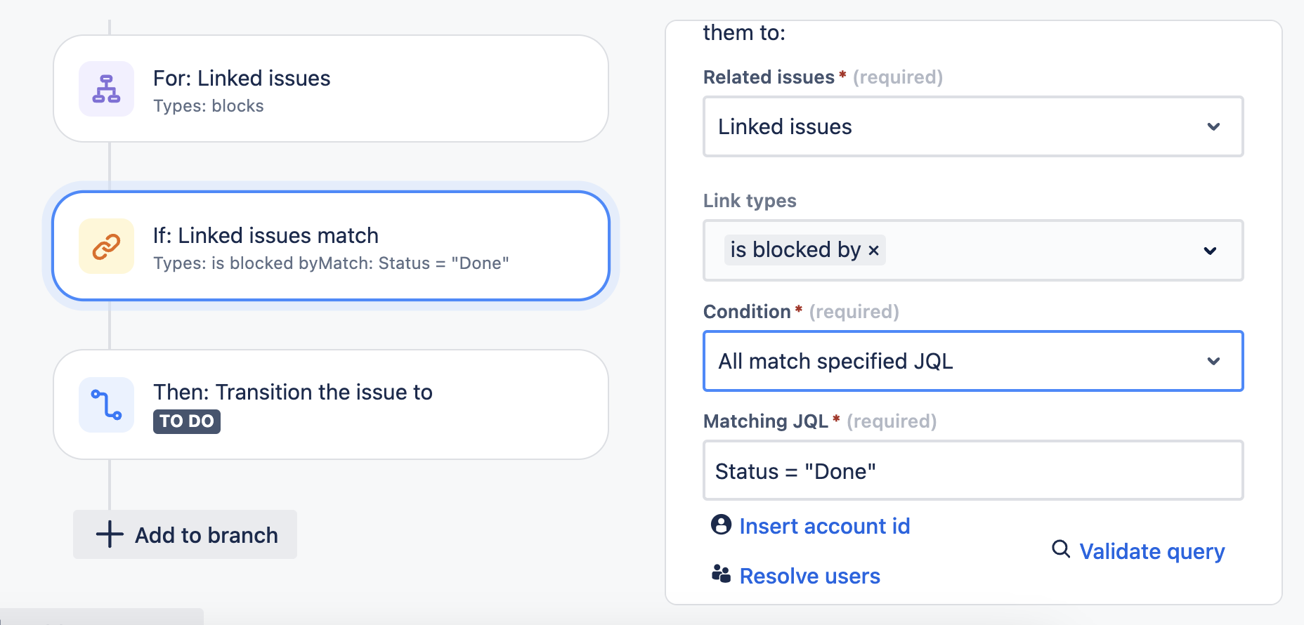 Change the status of a subtask linked with a subta...