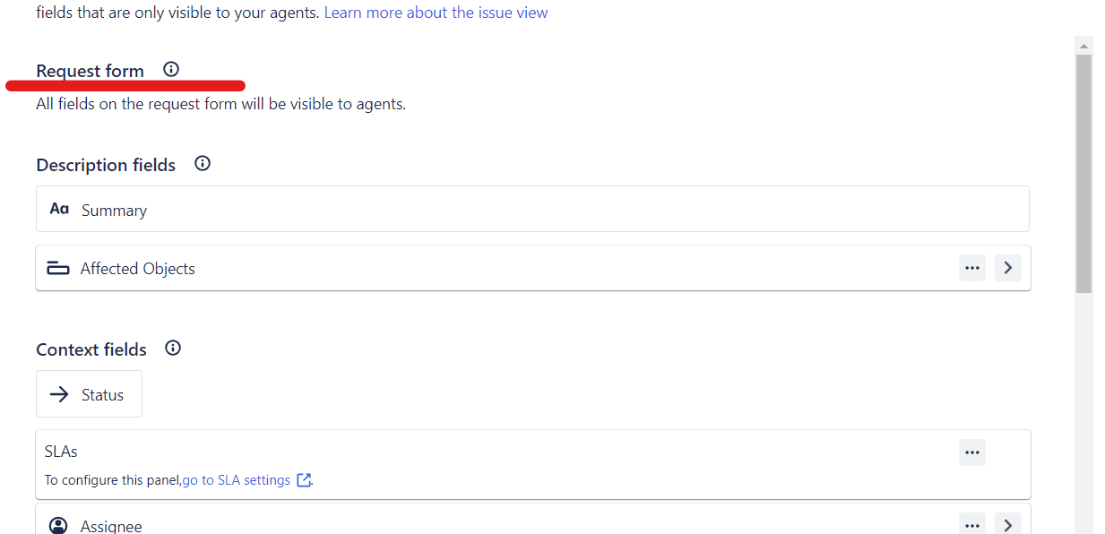 Remove "Request Form" from JSM issue view
