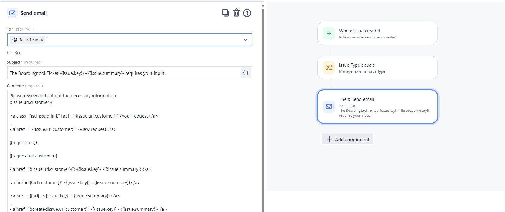 Solved: {{issue.url.customer}} not working