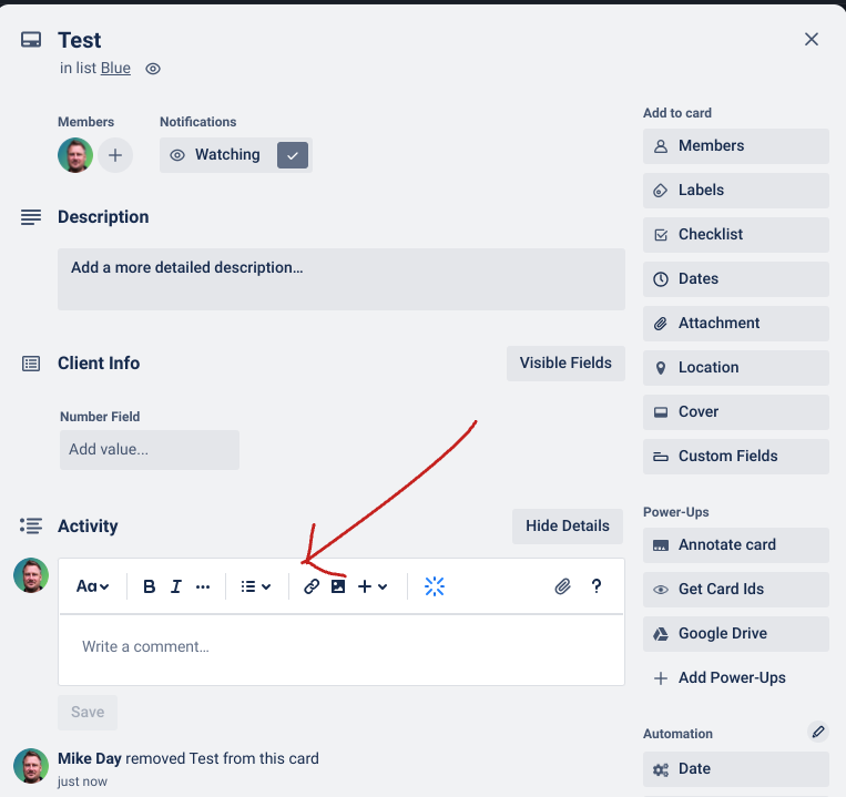 How to enable the activity field