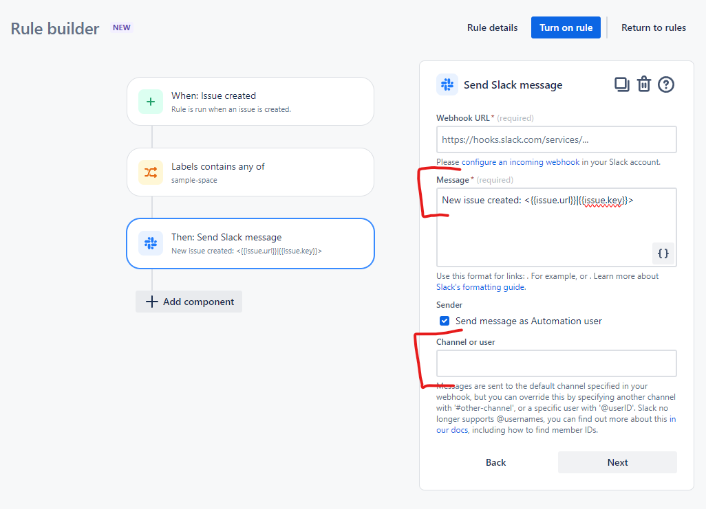Solved: Automate Jira to send to "clickable link" to a spe...