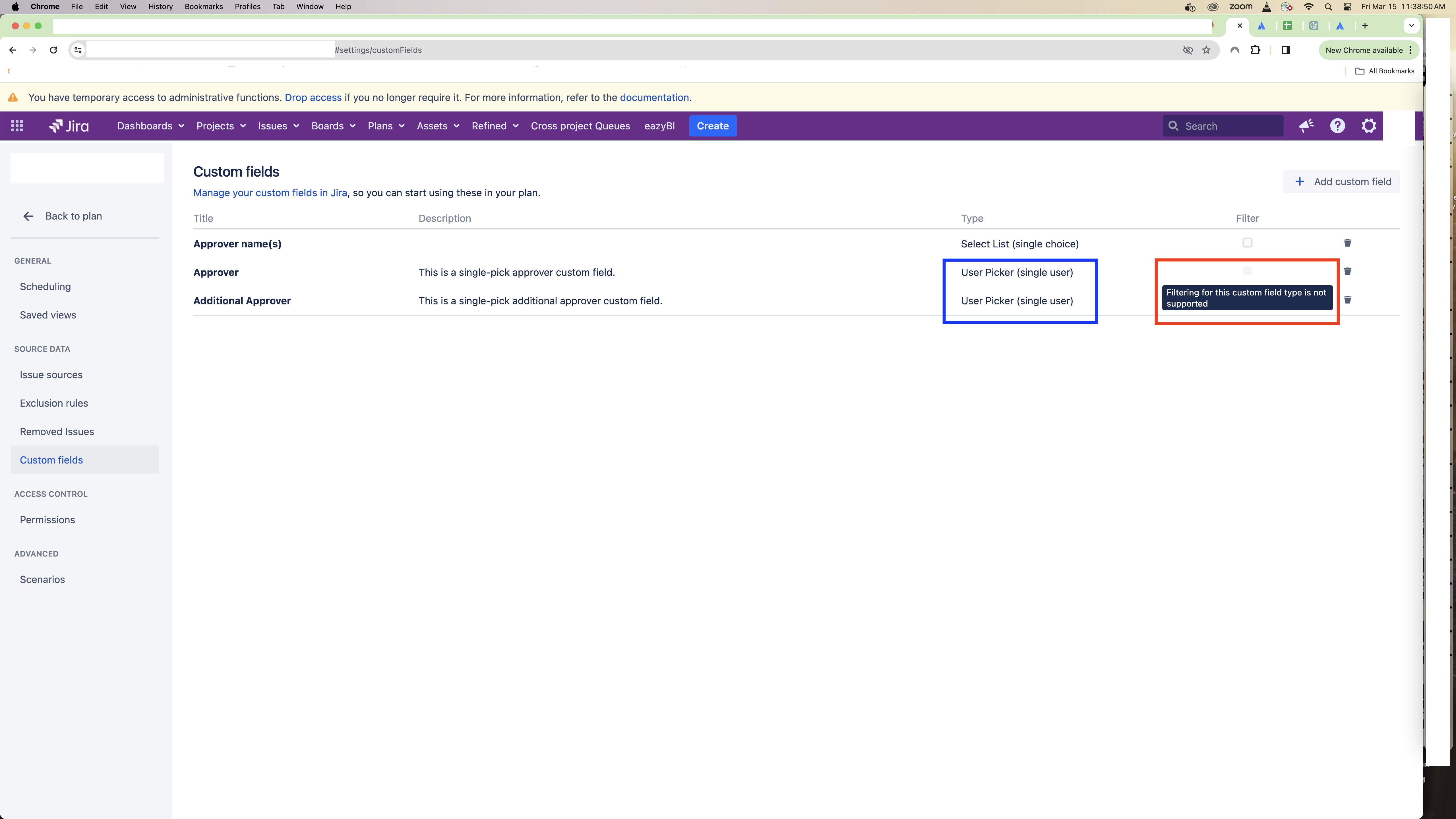 Jira Plan - Can't add User Picker (single user) to...
