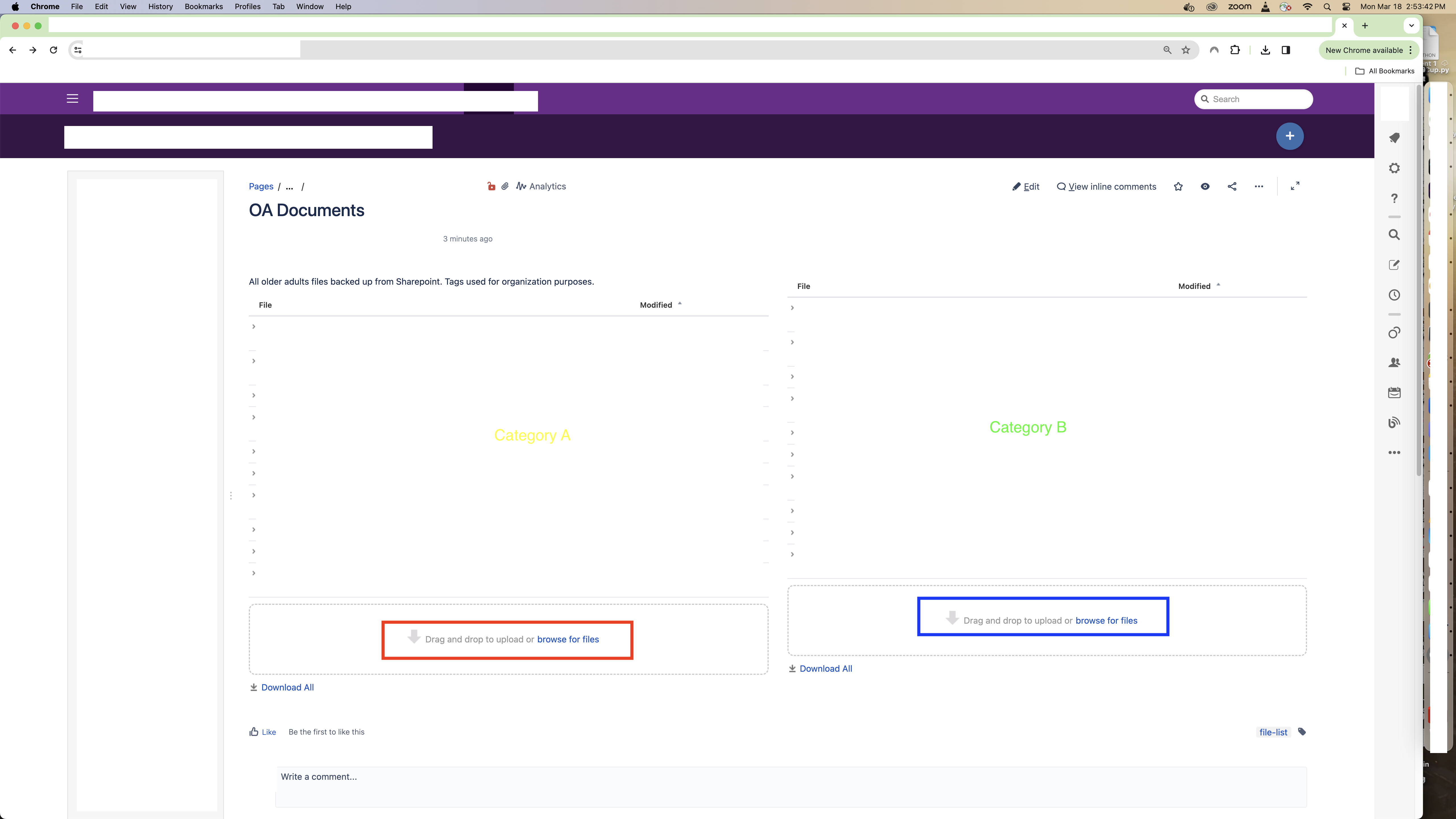 Confluence Page - Uploading a File places the File...