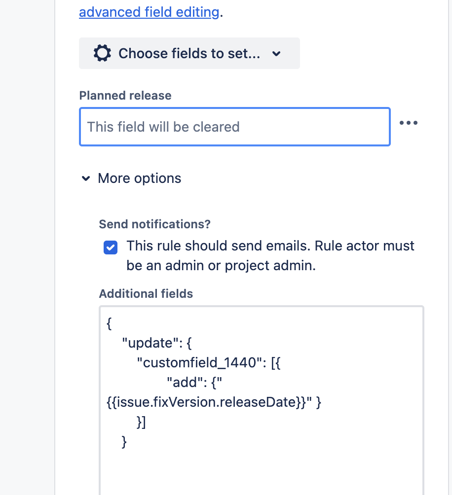 Solved: Automate fix version by name and update a field wi...