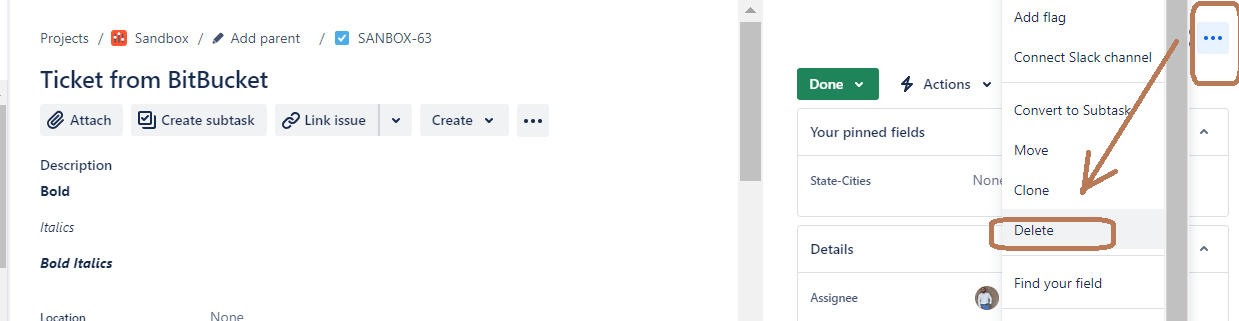 How can I permanently delete the issue in Jira?
