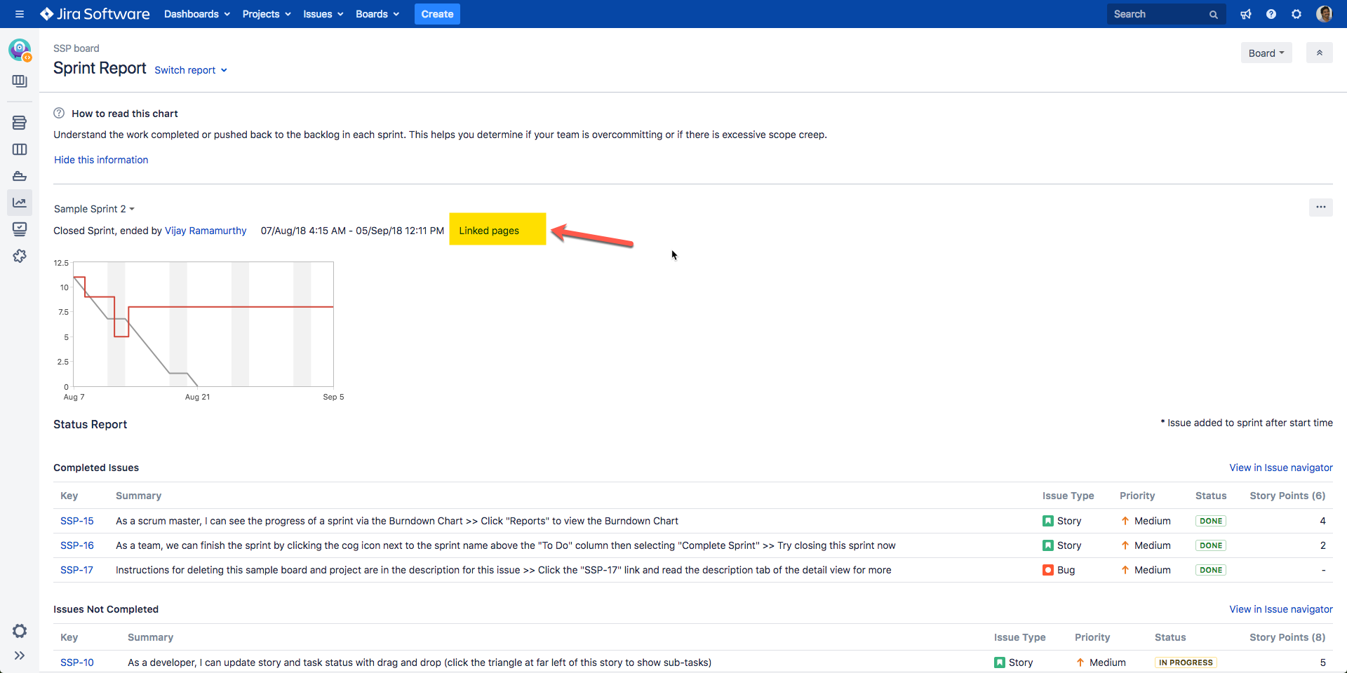 How do I create a sprint report