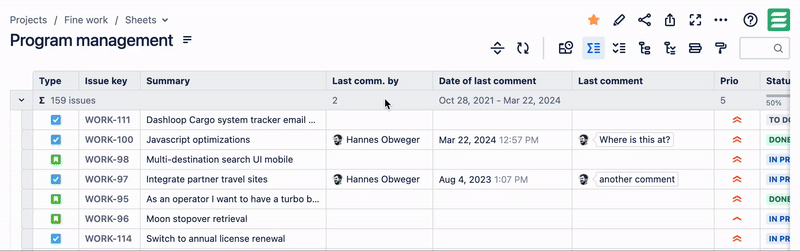 Add Author and comment date/time at the end in a l...