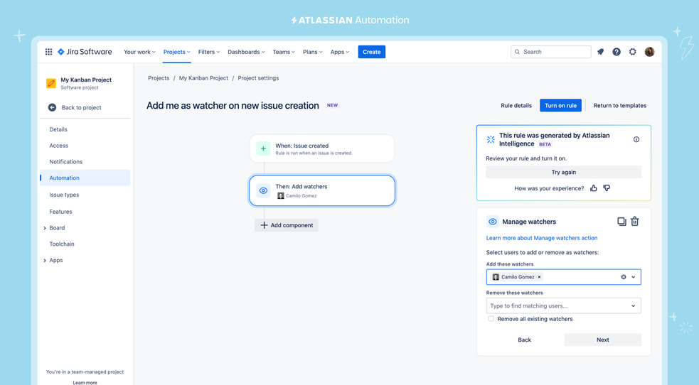 New AI feature in Beta: Natural Language for Jira Automation