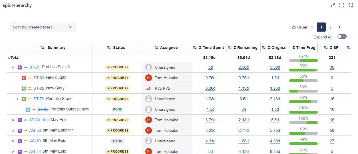 How to Show an Epic with its Tasks/Stories directl...