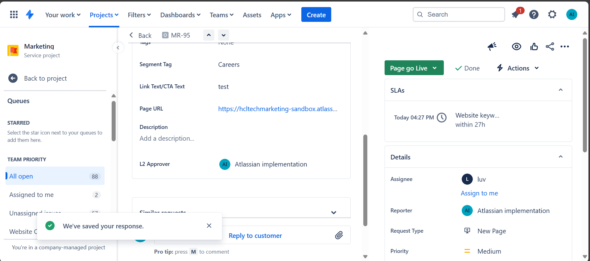 Solved: Resolution Marked 'Done' issue