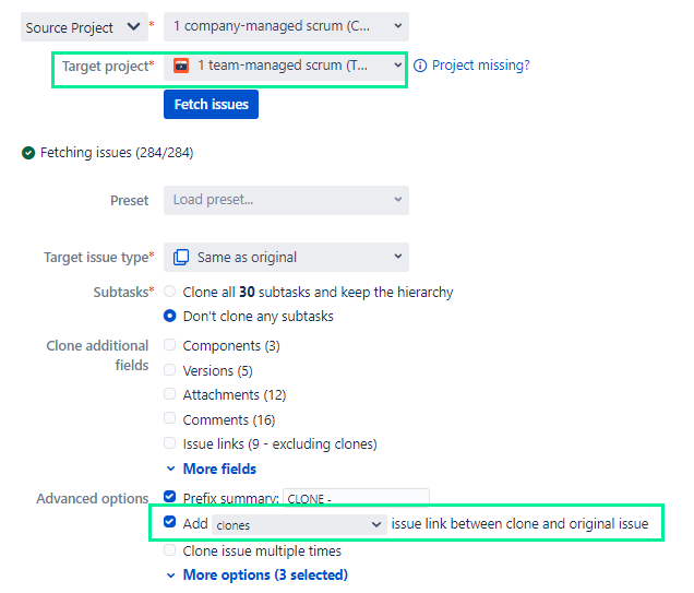 What is the best way to retain the issue key after...