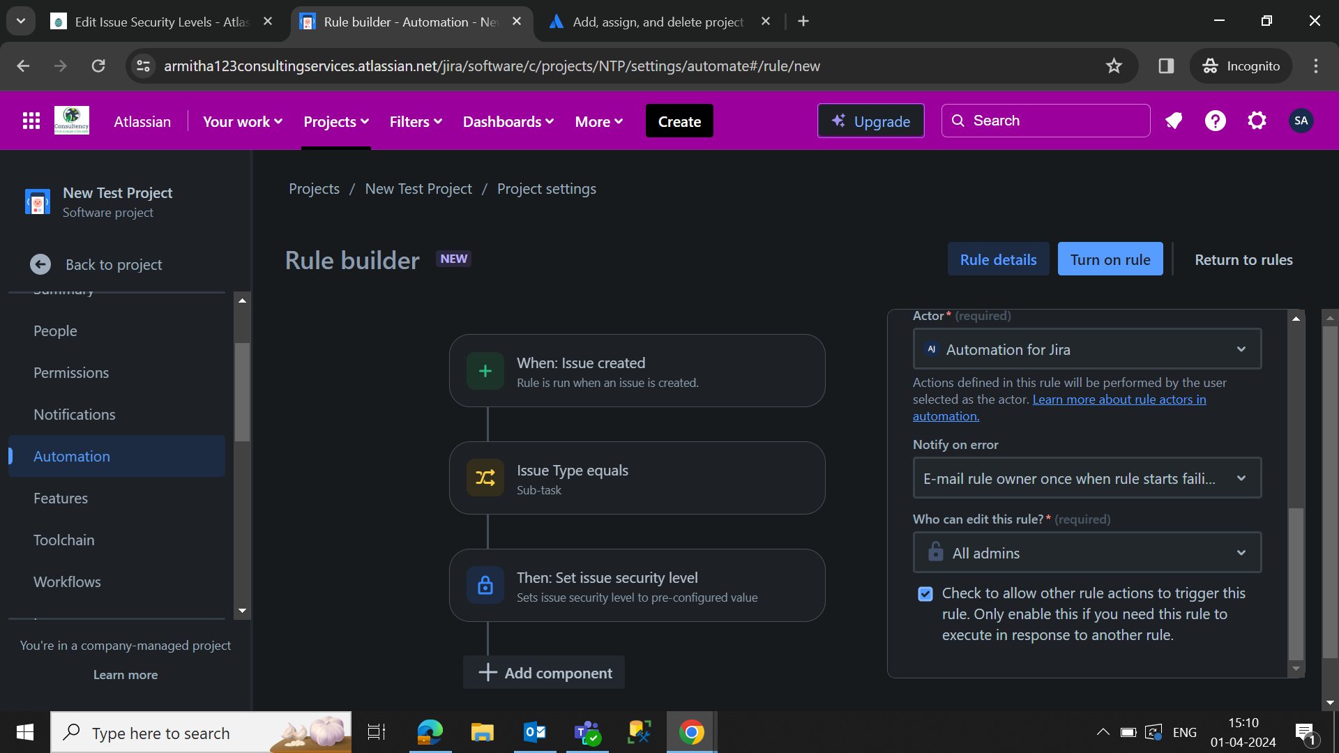 How To Set A Security Level On Sub Tasks 7888