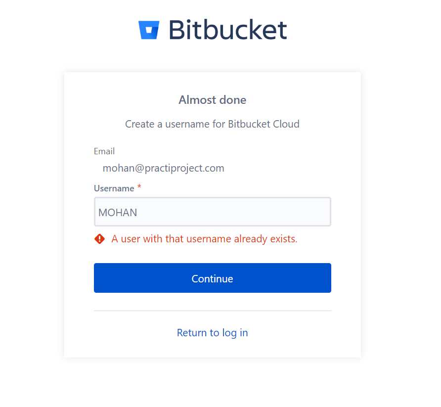 I am unable to login bitbucket it showing error