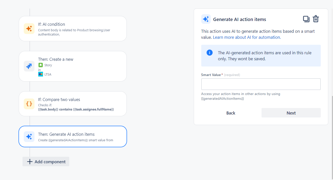 What to write in the Generate AI action items ? li...