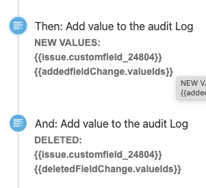 Solved: Smart values 'deletedFieldChange.valueIds' is retu...