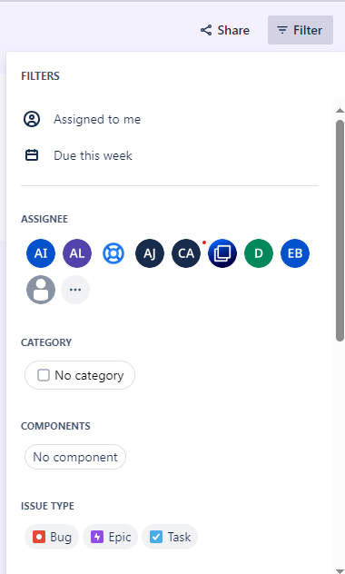 Quick filters for boards appear differently in dif...