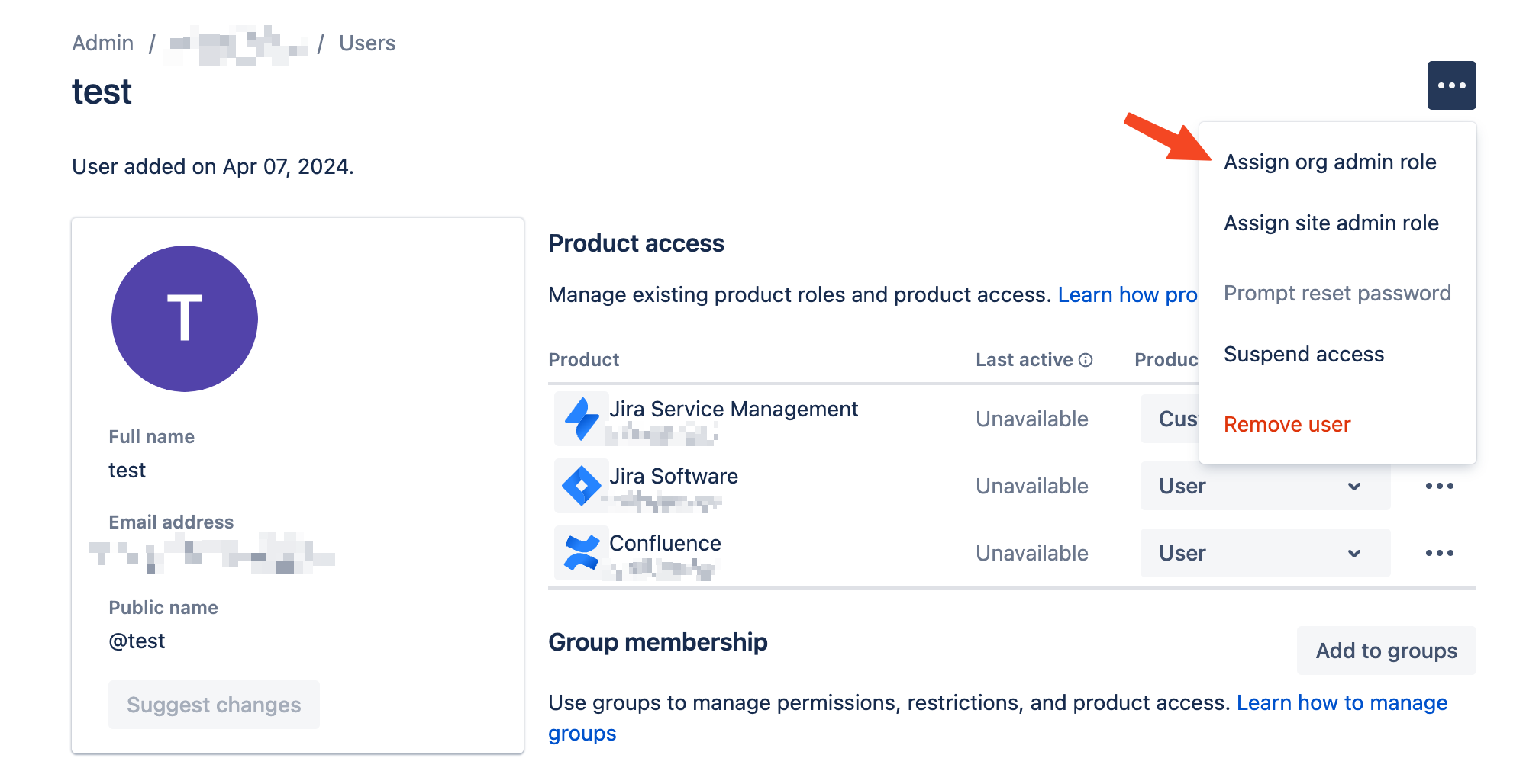 Change our org admin
