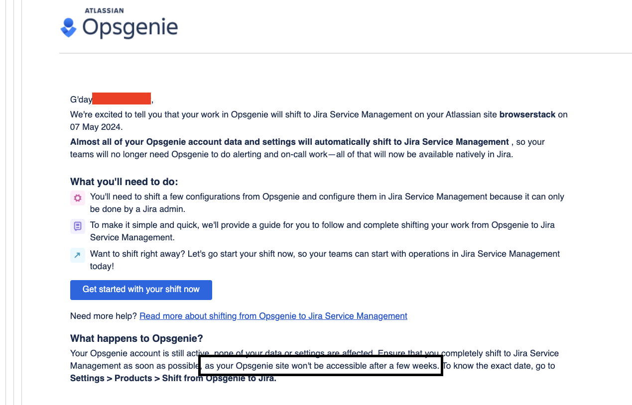 Opsgenie to Jira Service management migration