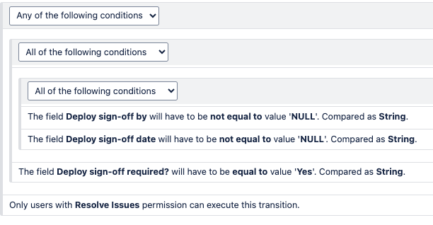 Block a status transition based on the value of a ...