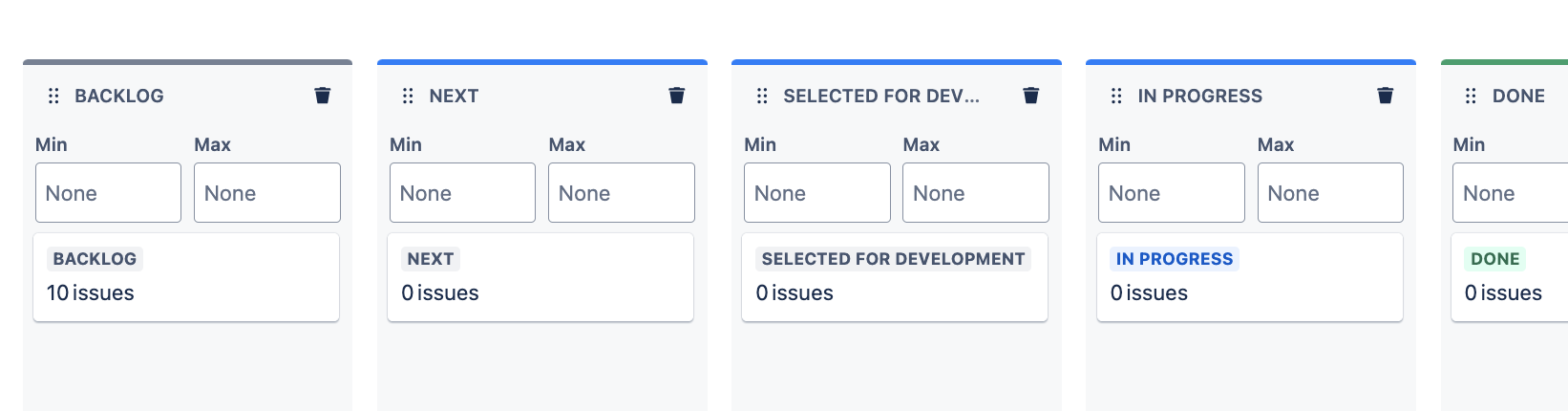 Why does Jira make a column status 'In Progress' w...