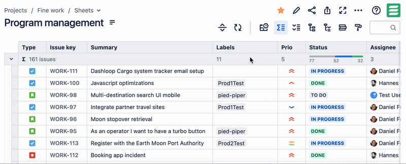 Wild card search for Labels field data