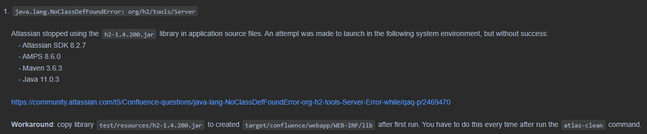 java.lang.NoClassDefFoundError: org/h2/tools/Serve...