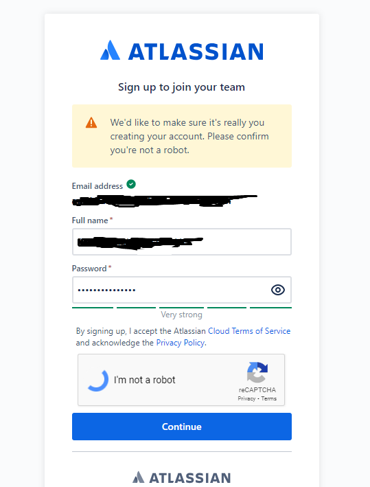 Unable to sign up In Jira service management porta...
